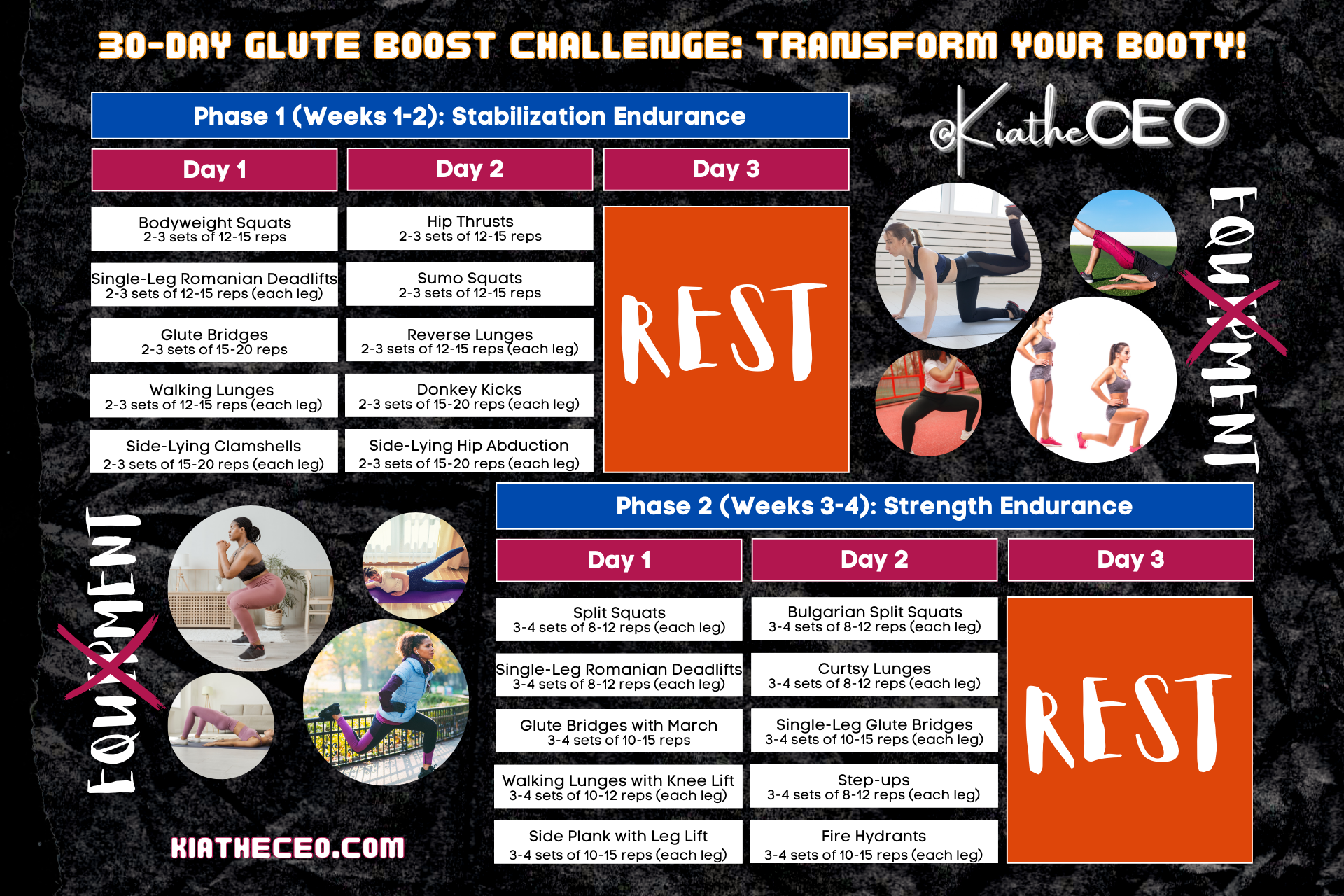 30-Day Glute Boost Challenge: Transform Your Booty with No Equipment ...